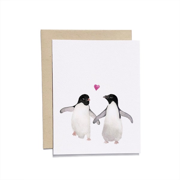 Penguin Card - Etsy