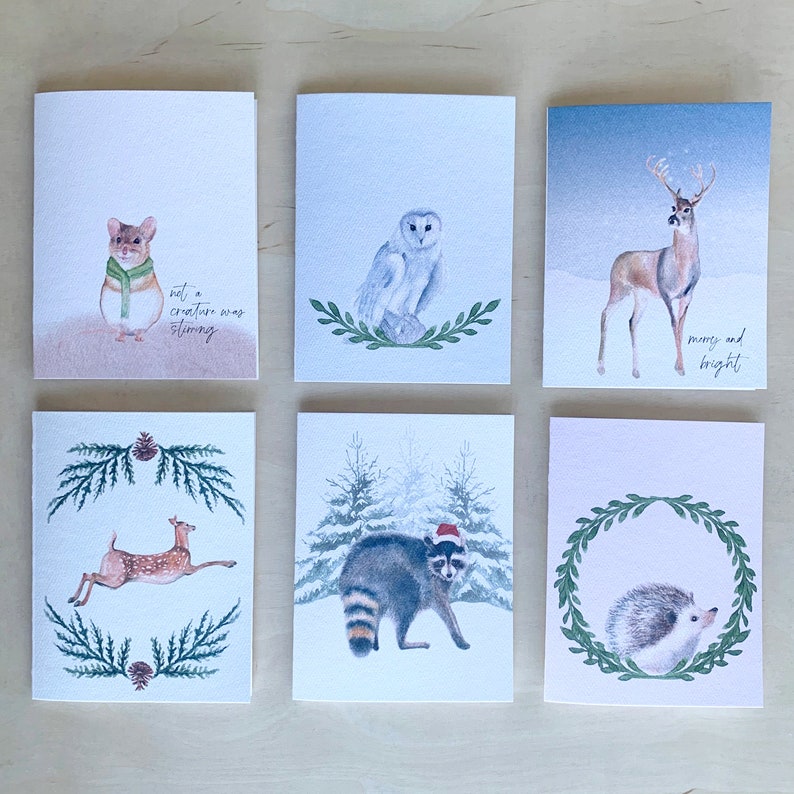 Mouse Christmas Card | Not a Creature Was Stirring | Christmas Card Set ...