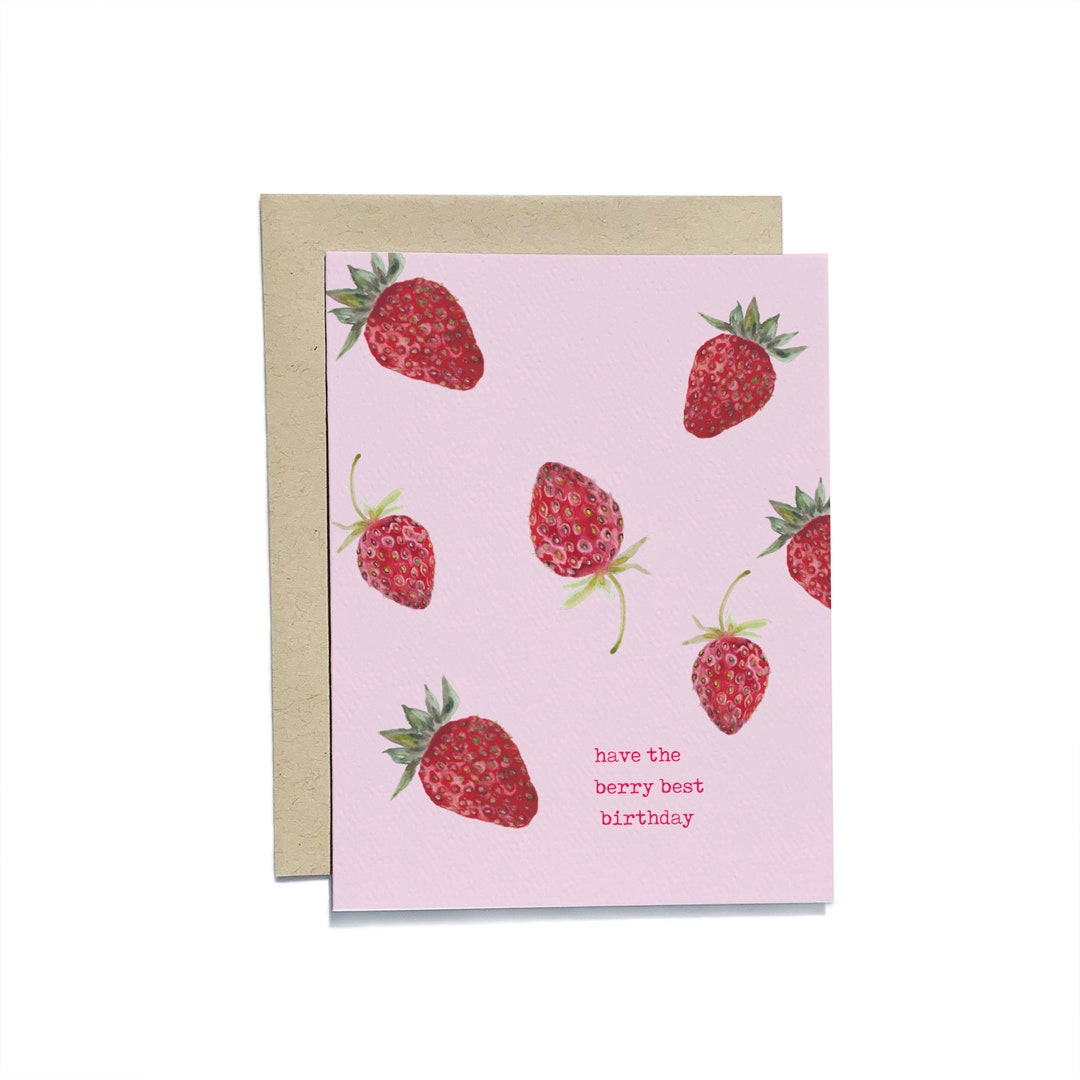 Berry Best Birthday Card | Strawberry Birthday Card | Summer Birthday ...