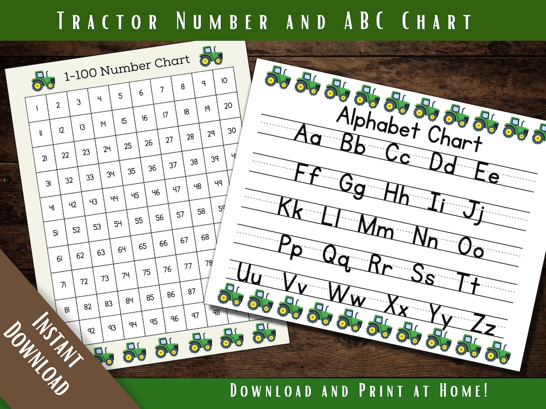 Alphabet Chart, Number Chart, Instant Download, Handwriting Chart, 1 ...