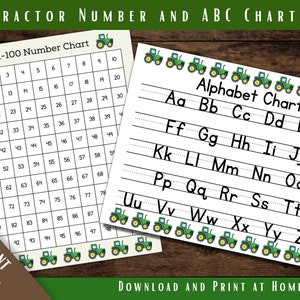 Alphabet Chart, Number Chart, Instant Download, Handwriting Chart, 1 ...