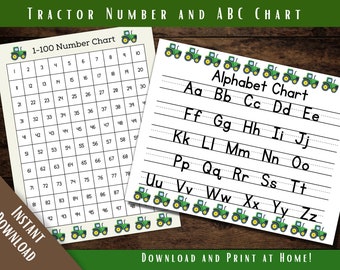 Alphabet Chart, Number Chart, Instant Download, Handwriting Chart, 1 ...