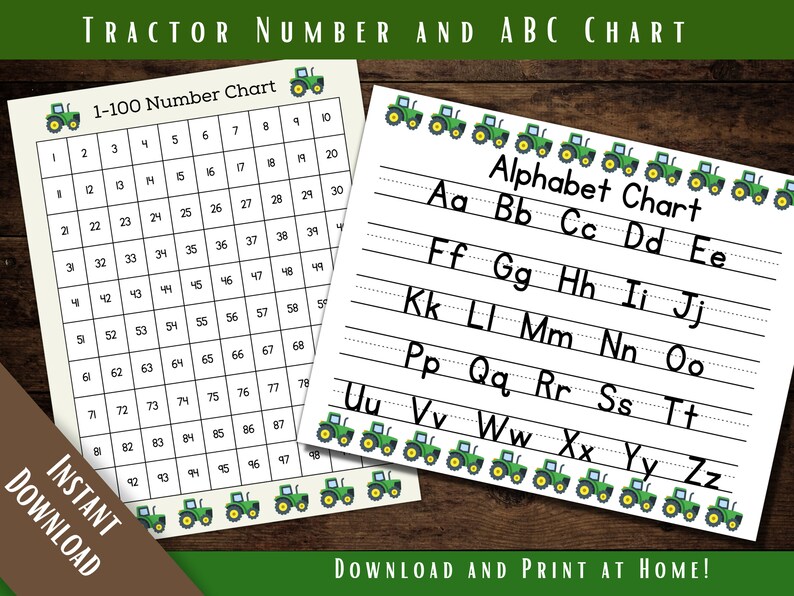 Alphabet Chart, Number Chart, Instant Download, Handwriting Chart, 1 ...
