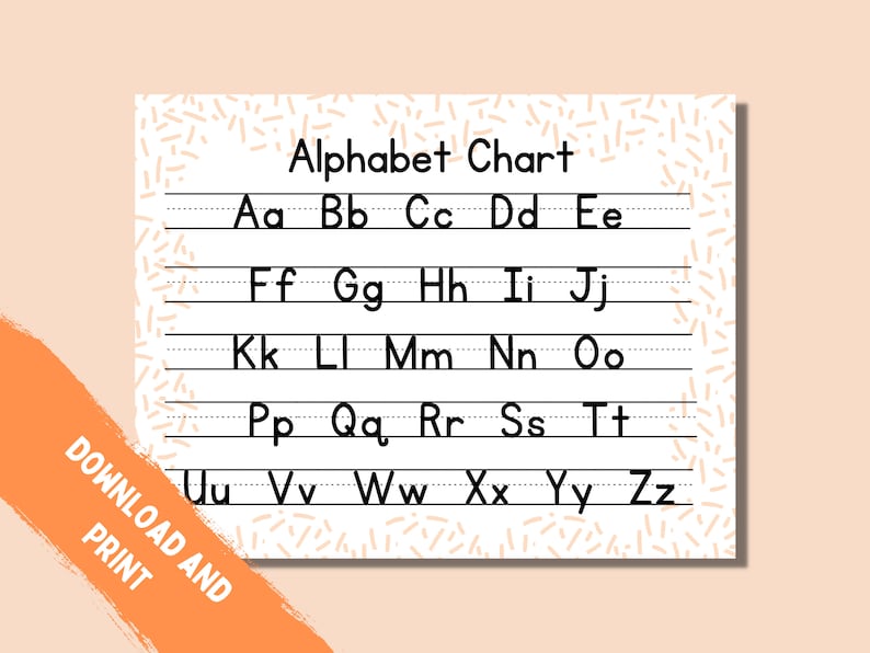 Printable ABC Chart, Alphabet Chart, Handwriting Chart, Homeschool ...