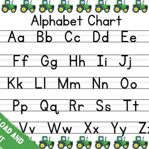 Printable ABC Chart, Tractor, Alphabet Chart, Handwriting Chart ...