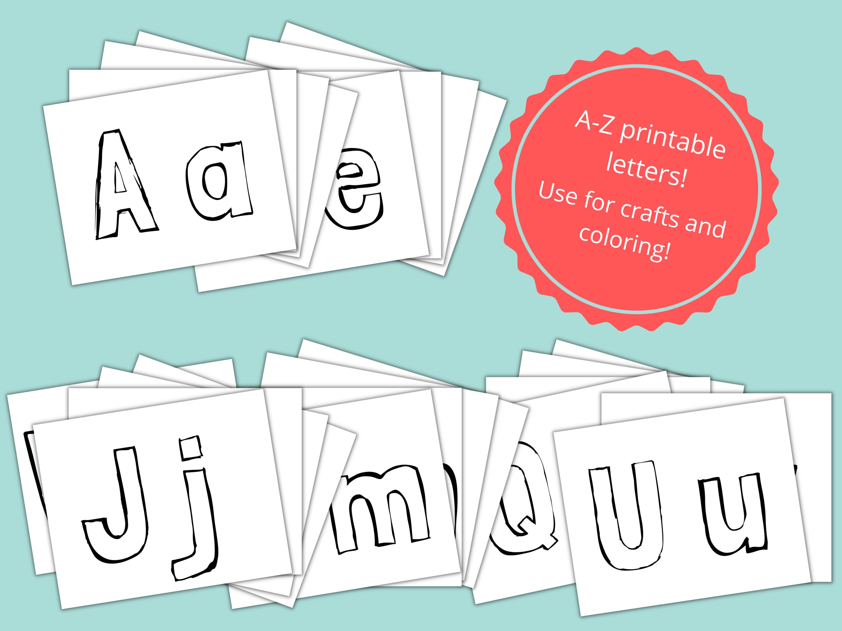 Alphabet Upper-case & Lower-case Printable Letters, Alphabet Coloring ...