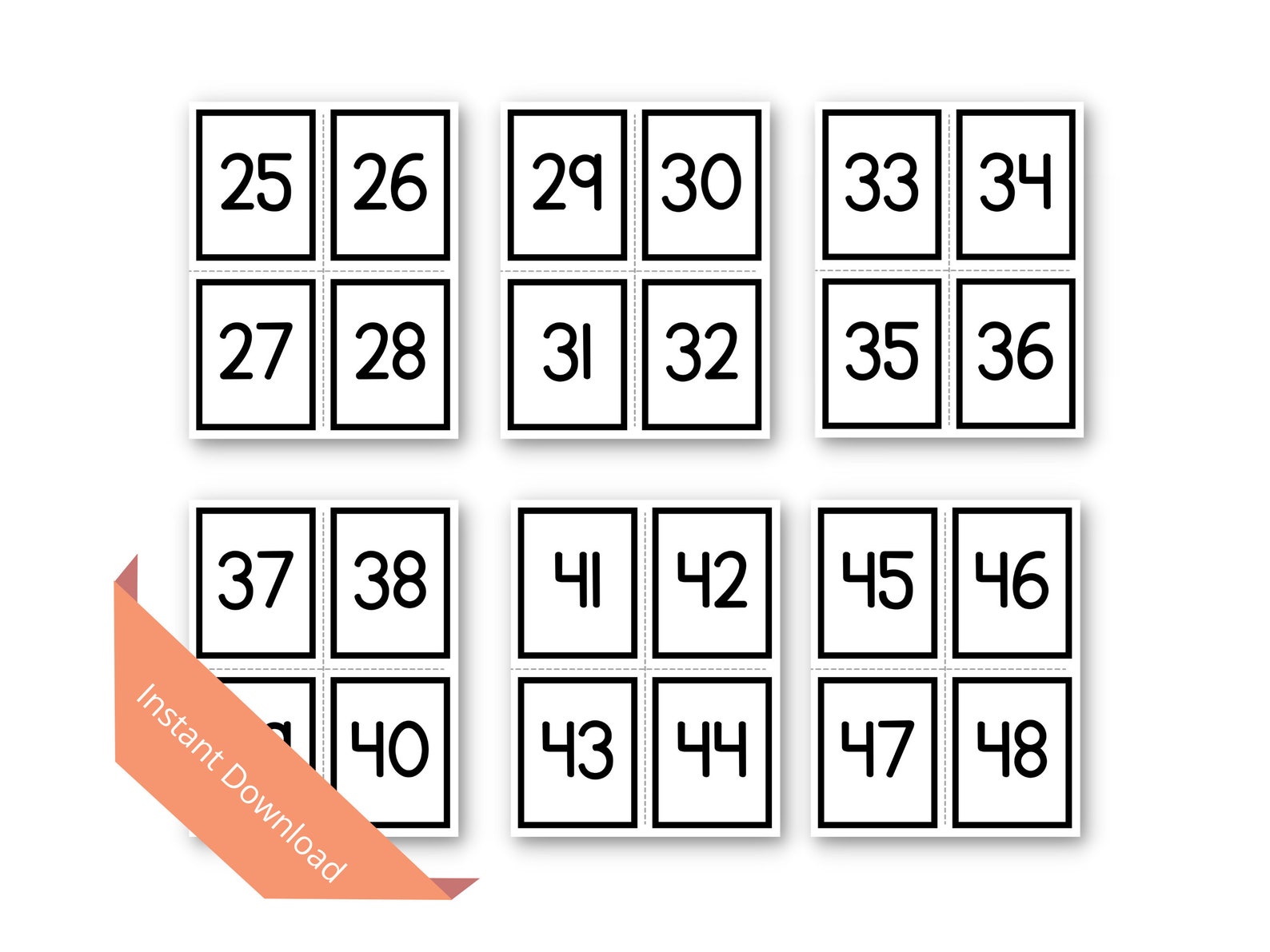 Numbers 1 100 Flashcards Homeschool Printable Counting Counting