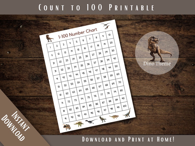 Number Chart/ Printable Hundreds Chart/ 1-100 Number Chart/ Count to ...