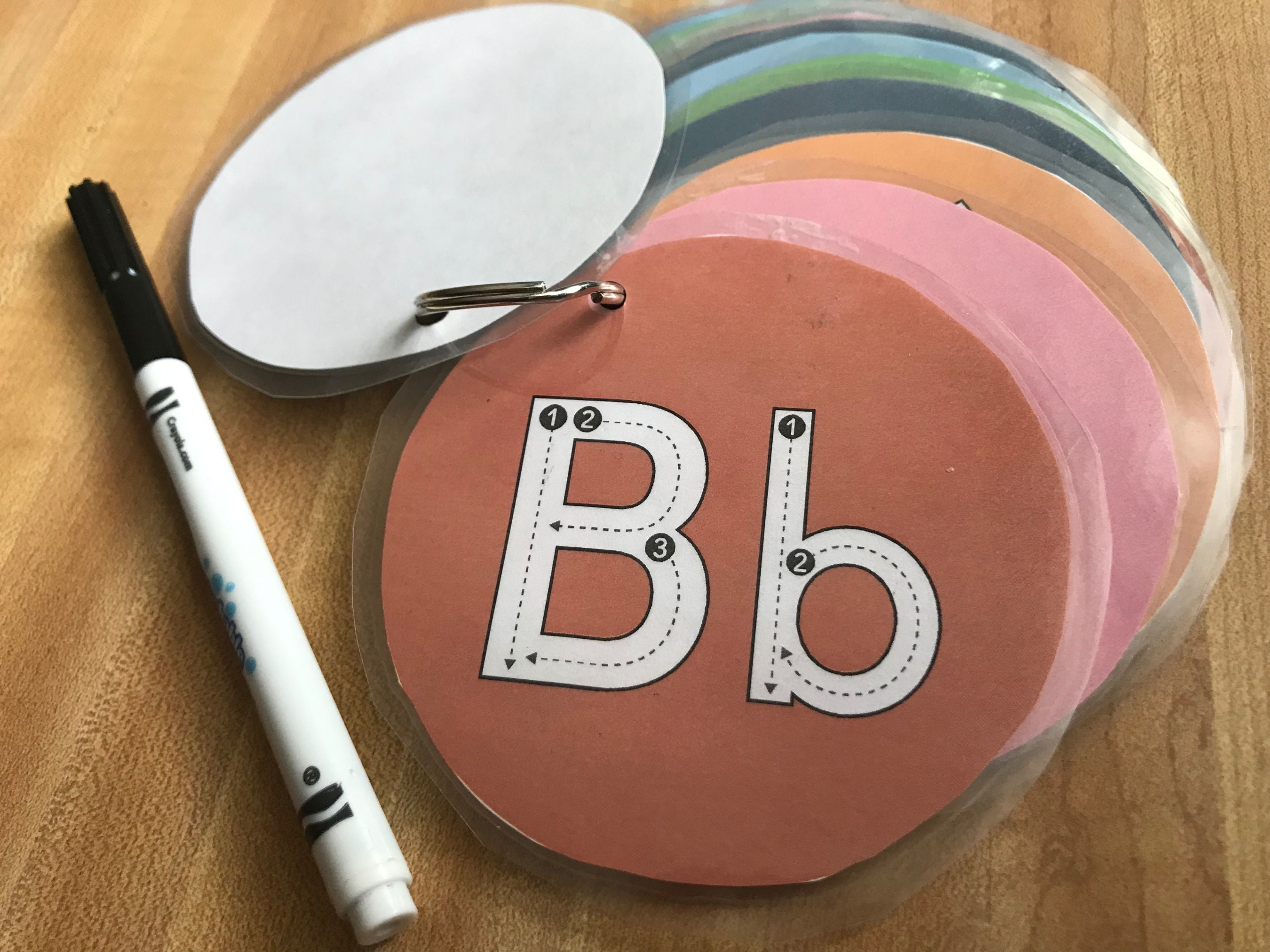 Letter Tracing Keychain / Printable Letter Flashcards / Learn to Write ...