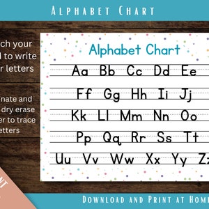 Printable ABC Chart, Alphabet Chart, Handwriting Chart, Homeschool ...