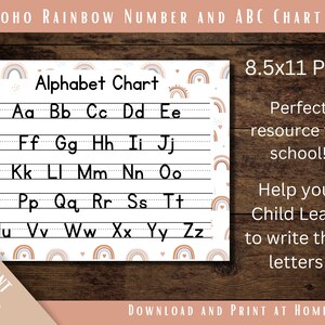 Alphabet Chart, Number Chart, Instant Download, Handwriting Chart, 1 ...