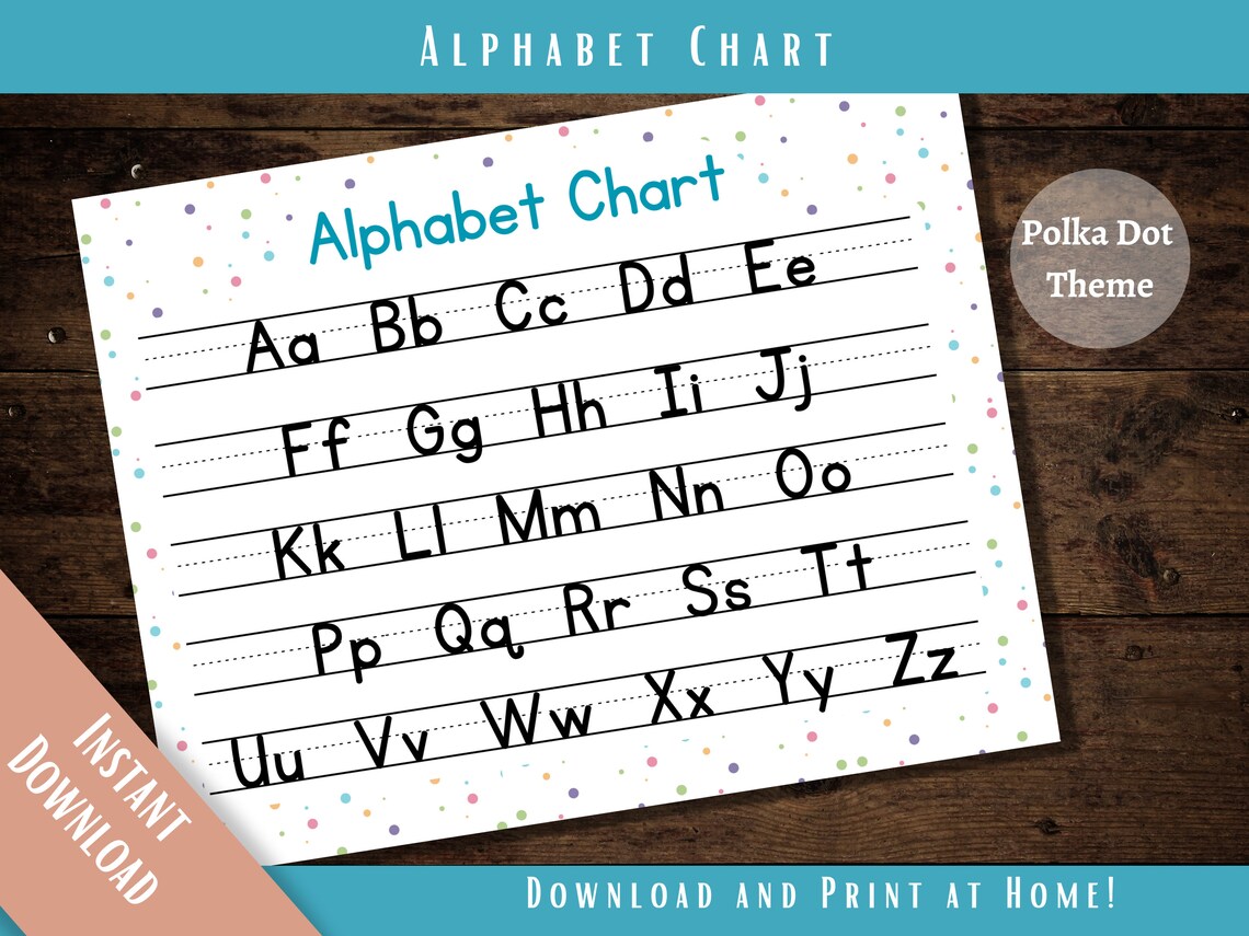 Printable ABC Chart, Alphabet Chart, Handwriting Chart, Homeschool ...