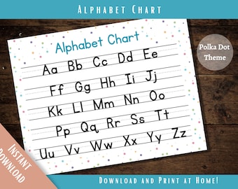 Printable ABC Chart, Alphabet Chart, Handwriting Chart, Homeschool ...
