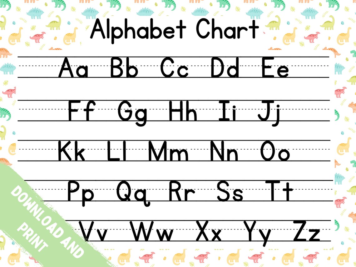 Dinosaur Alphabet Chart / Printable ABC Chart / Alphabet Chart ...