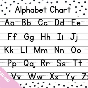 Printable ABC Chart, Alphabet Chart, Polka Dot, Handwriting Chart ...