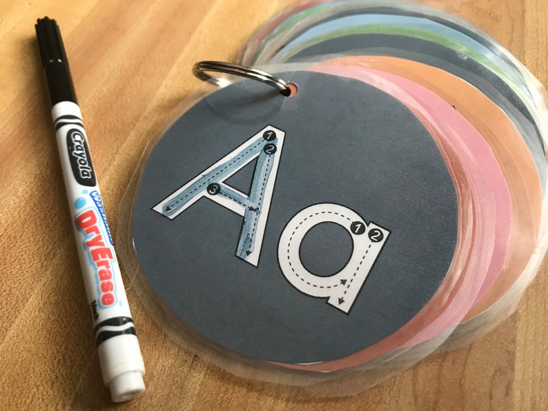 Letter Tracing Keychain / Printable Letter Flashcards / Learn to Write ...