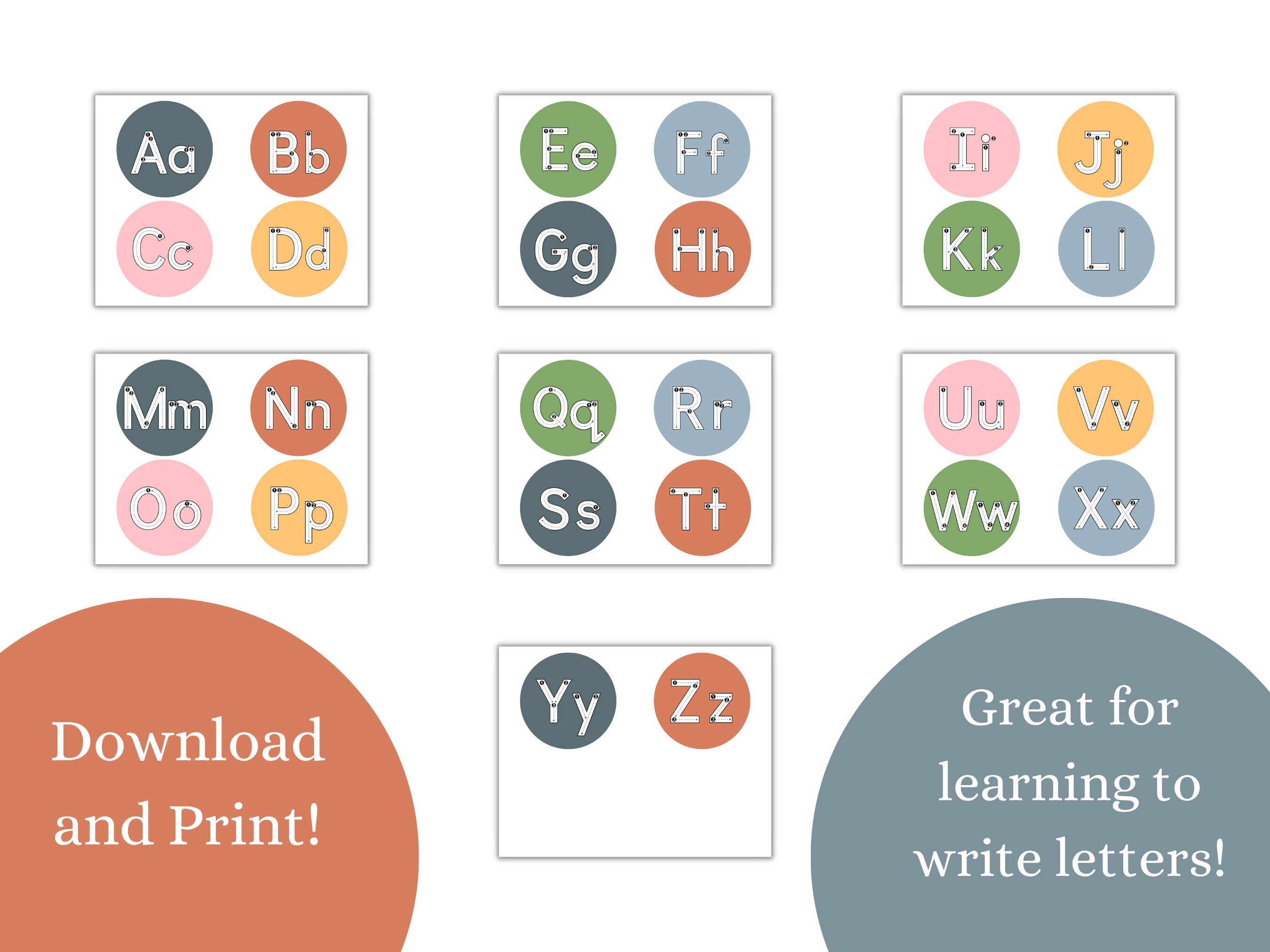 Letter Tracing Keychain / Printable Letter Flashcards / Learn to Write ...