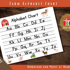Printable ABC Chart, Farming, Alphabet Chart, Handwriting Chart ...