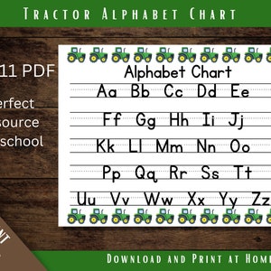 Printable ABC Chart, Tractor, Alphabet Chart, Handwriting Chart ...