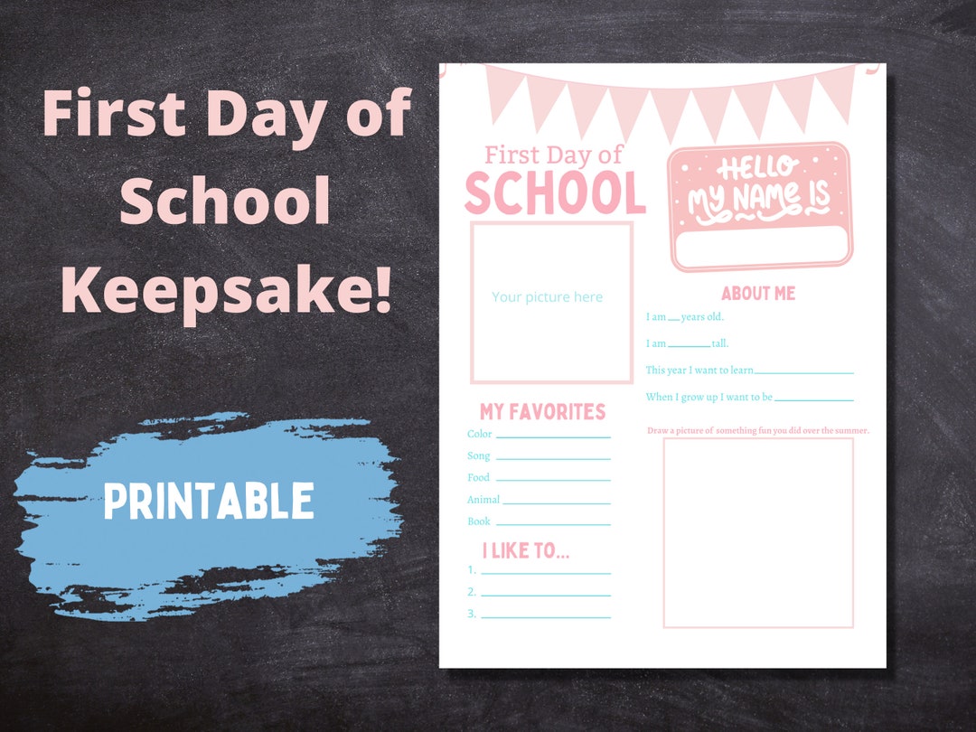 First Day of School Printable, Back to School Interview, Questionnaire ...