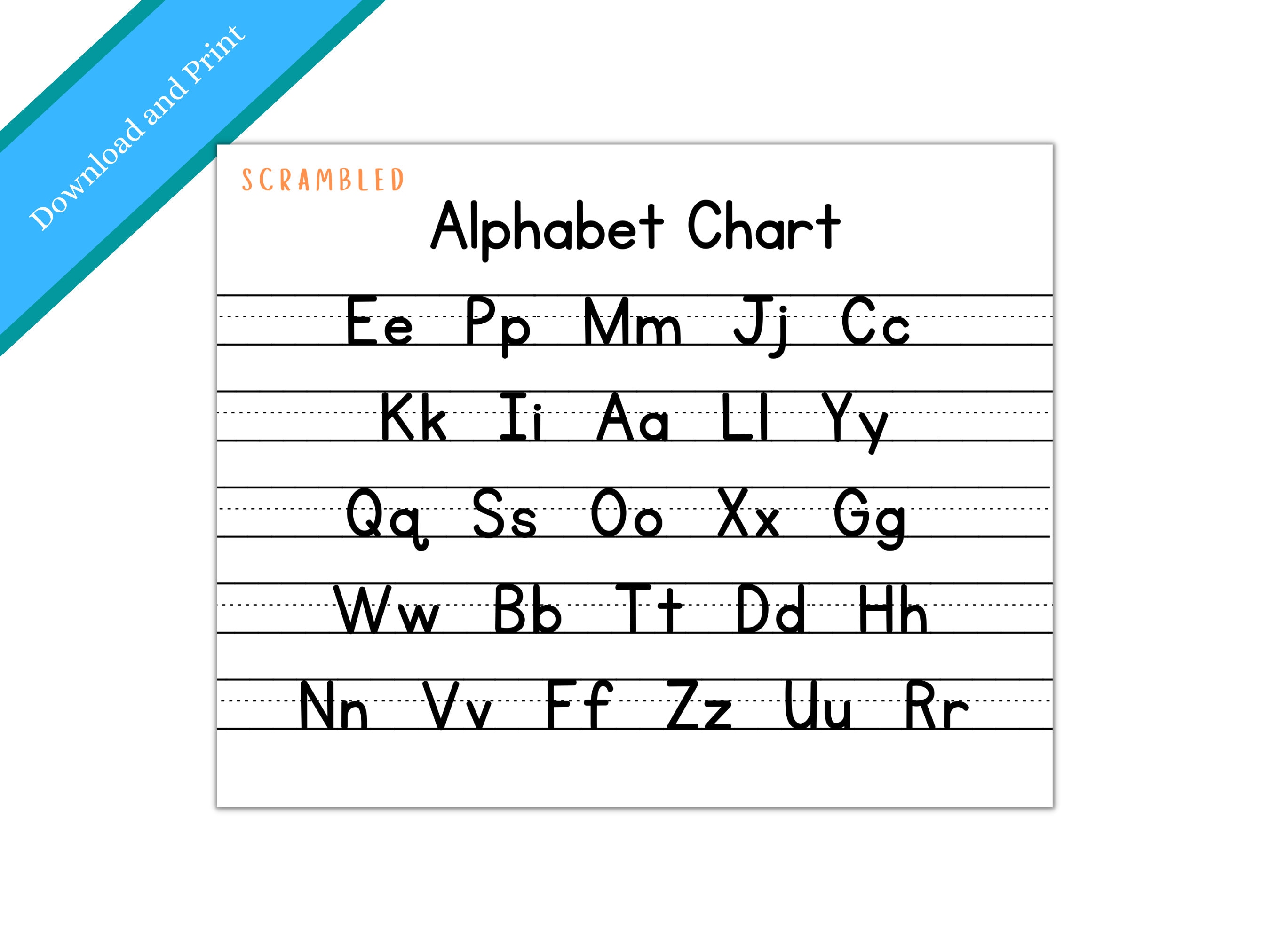 Scrambled Alphabet Chart / Printable ABC Chart / Alphabet Chart ...