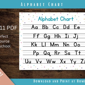 Printable ABC Chart, Alphabet Chart, Handwriting Chart, Homeschool ...