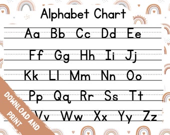 Printable ABC Chart, Alphabet Chart, Handwriting Chart, Homeschool ...