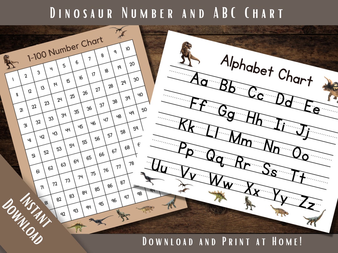 Alphabet Chart, Number Chart, Instant Download, Handwriting Chart, 1 ...