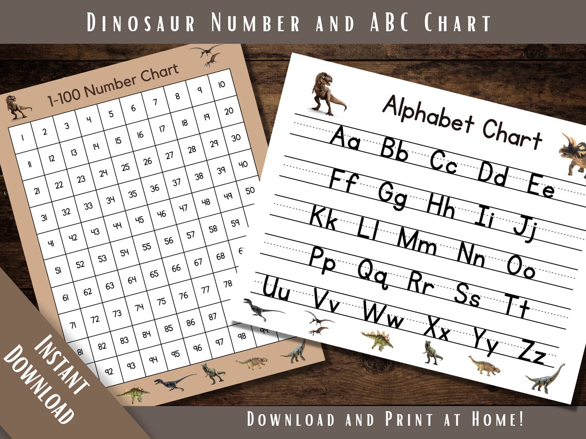 Alphabet Chart, Number Chart, Instant Download, Handwriting Chart, 1 ...