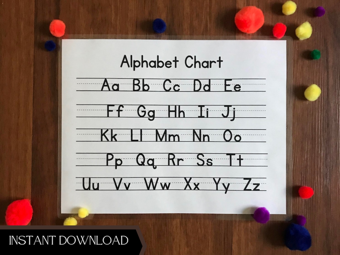 Printable ABC Chart, Alphabet Chart, Handwriting Chart, Homeschool ...