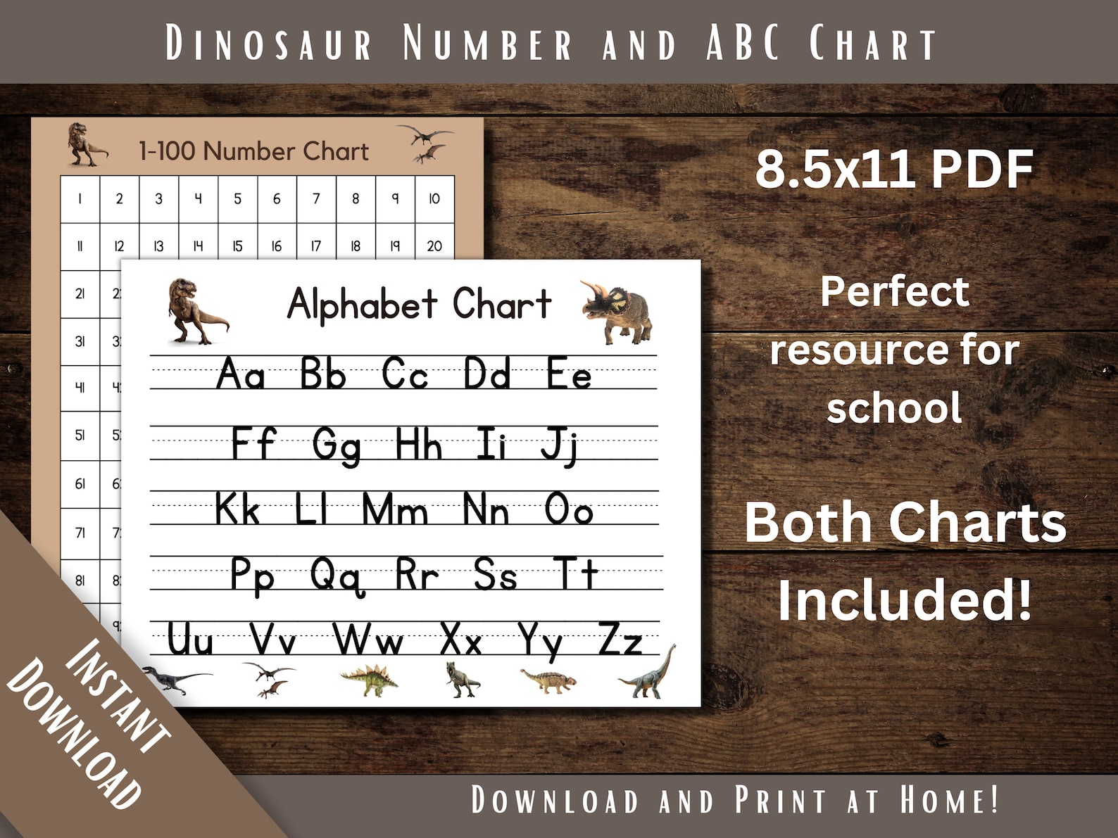 Alphabet Chart, Number Chart, Instant Download, Handwriting Chart, 1 ...