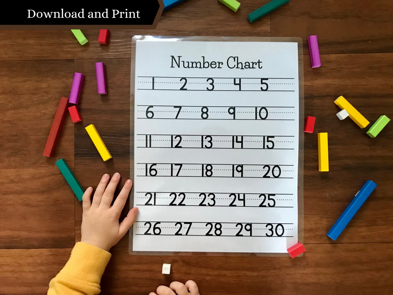 Printable Number Chart / Kindergartener Learning Numbers /learning to ...