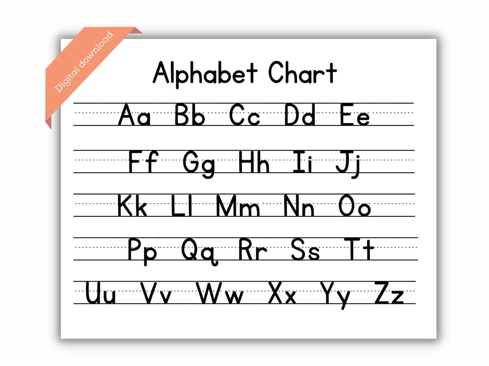 Printable ABC Chart, Alphabet Chart, Handwriting Chart, Homeschool ...