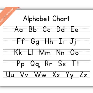 Printable ABC Chart, Alphabet Chart, Handwriting Chart, Homeschool ...