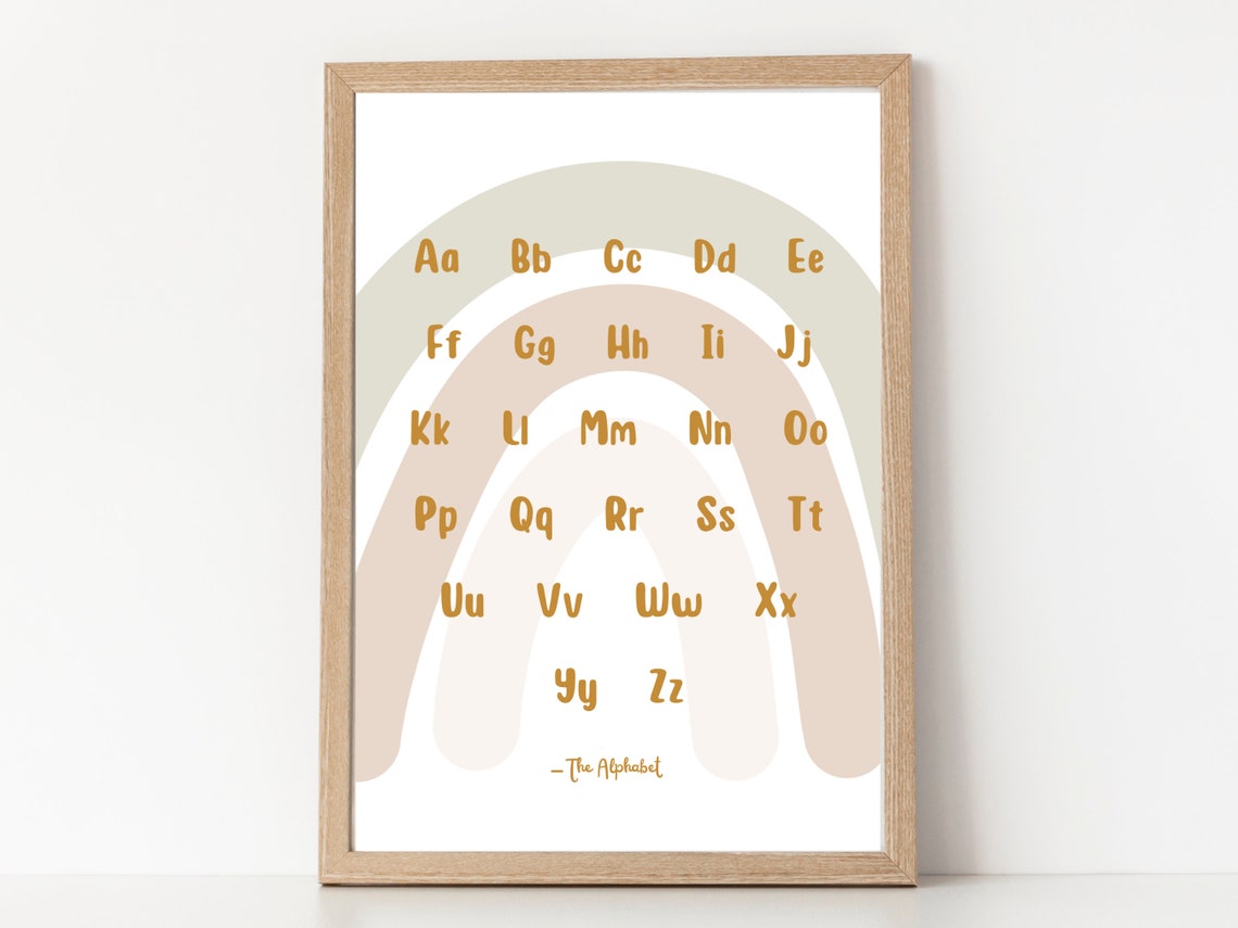 Upper and Lowercase Letters Boho Rainbow Decor Alphabet - Etsy