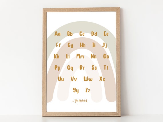 Upper and Lowercase Letters Boho Rainbow Decor Alphabet - Etsy