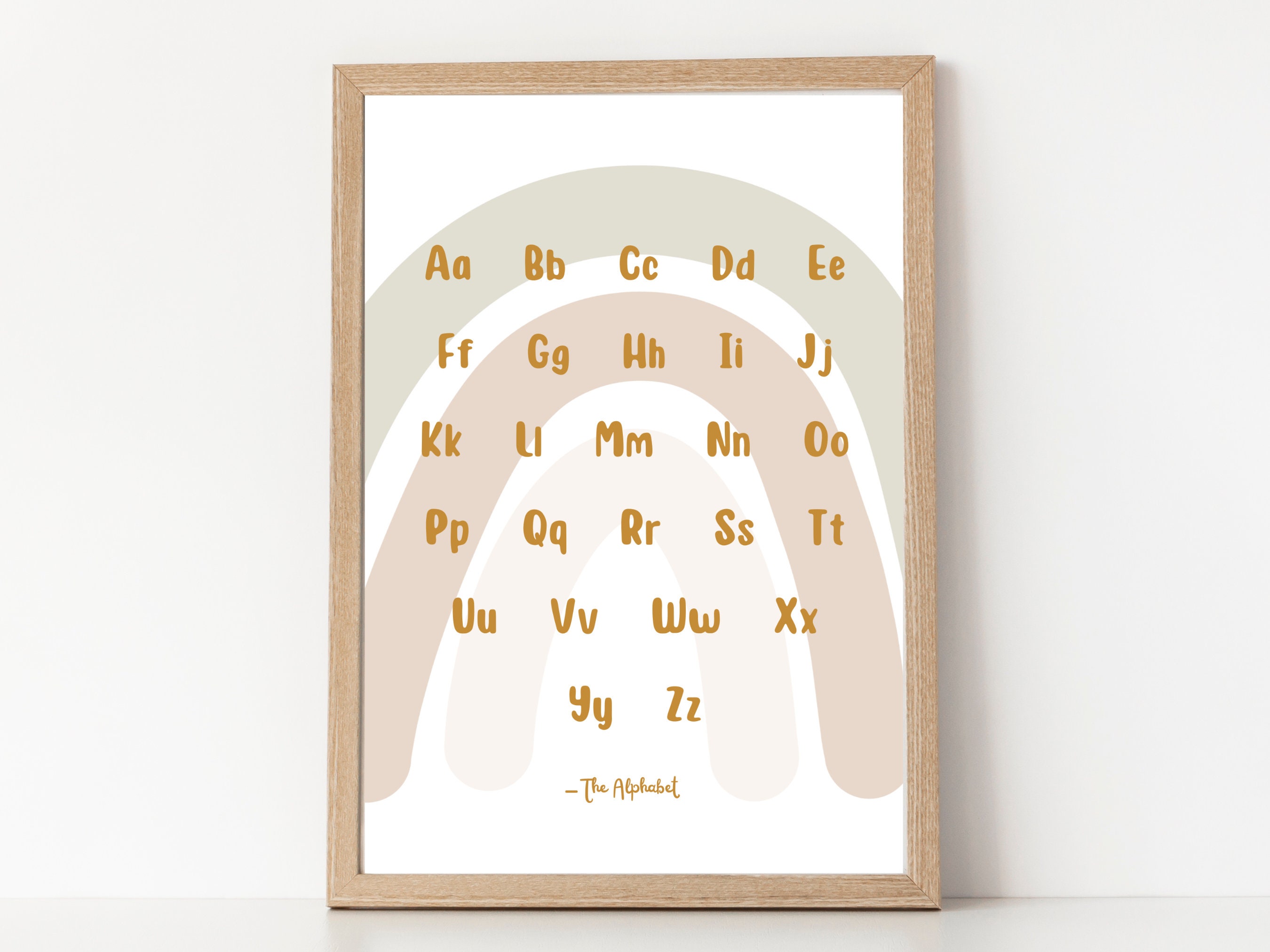 Upper and Lowercase Letters, Boho Rainbow Decor, Alphabet Posters ...