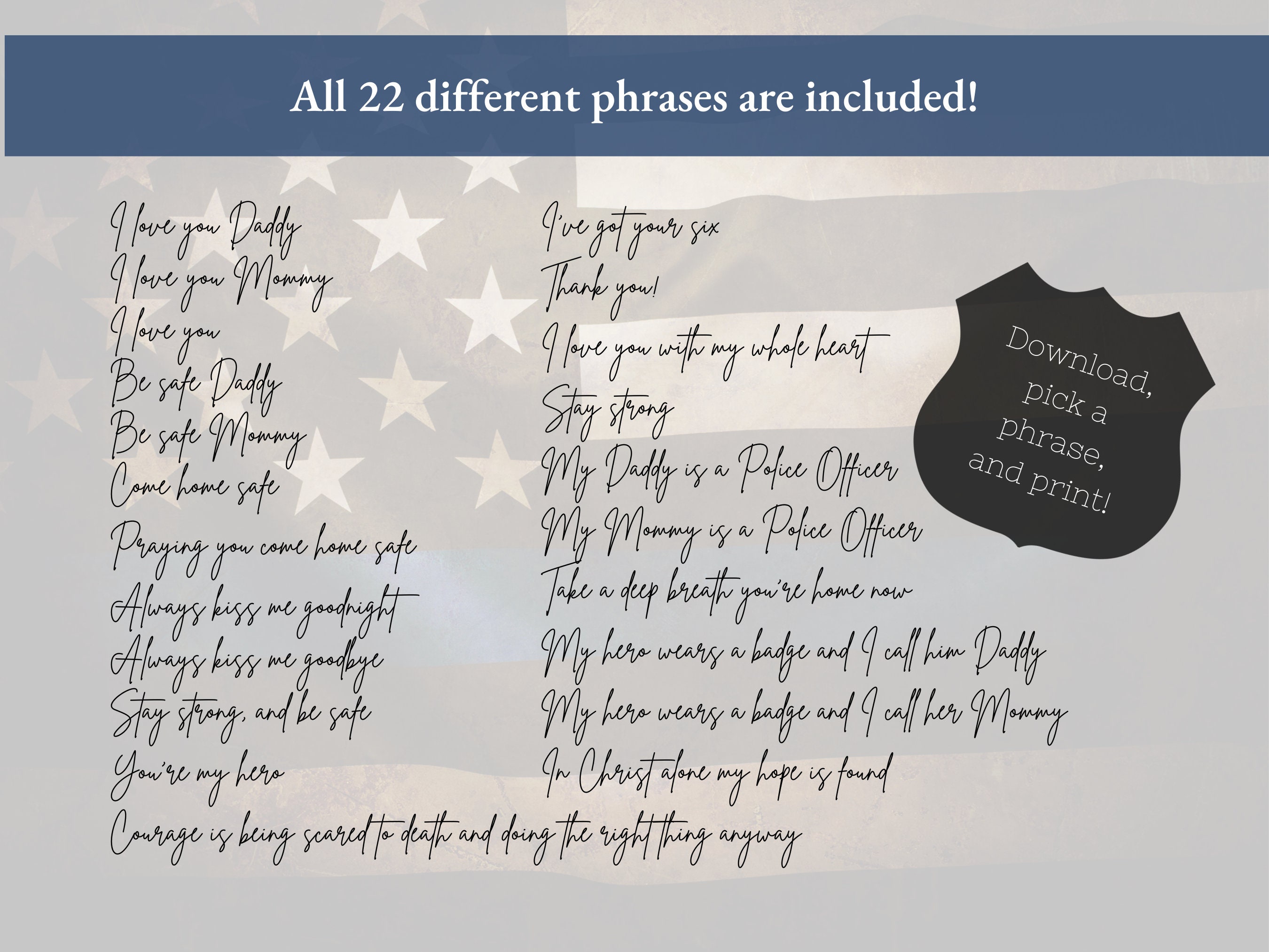 Police Appreciation - Printable Police Officer Gifts -thank You Police ...