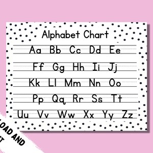 Printable ABC Chart, Alphabet Chart, Polka Dot, Handwriting Chart ...