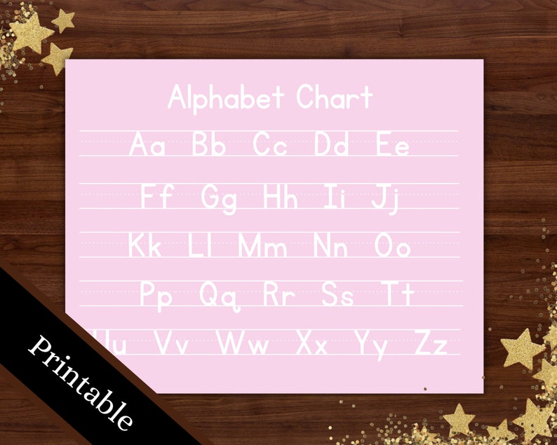 Pink Alphabet Chart / Printable ABC Chart / Alphabet Chart ...