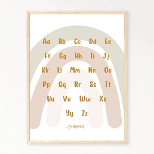 Upper and Lowercase Letters, Boho Rainbow Decor, Alphabet Posters ...