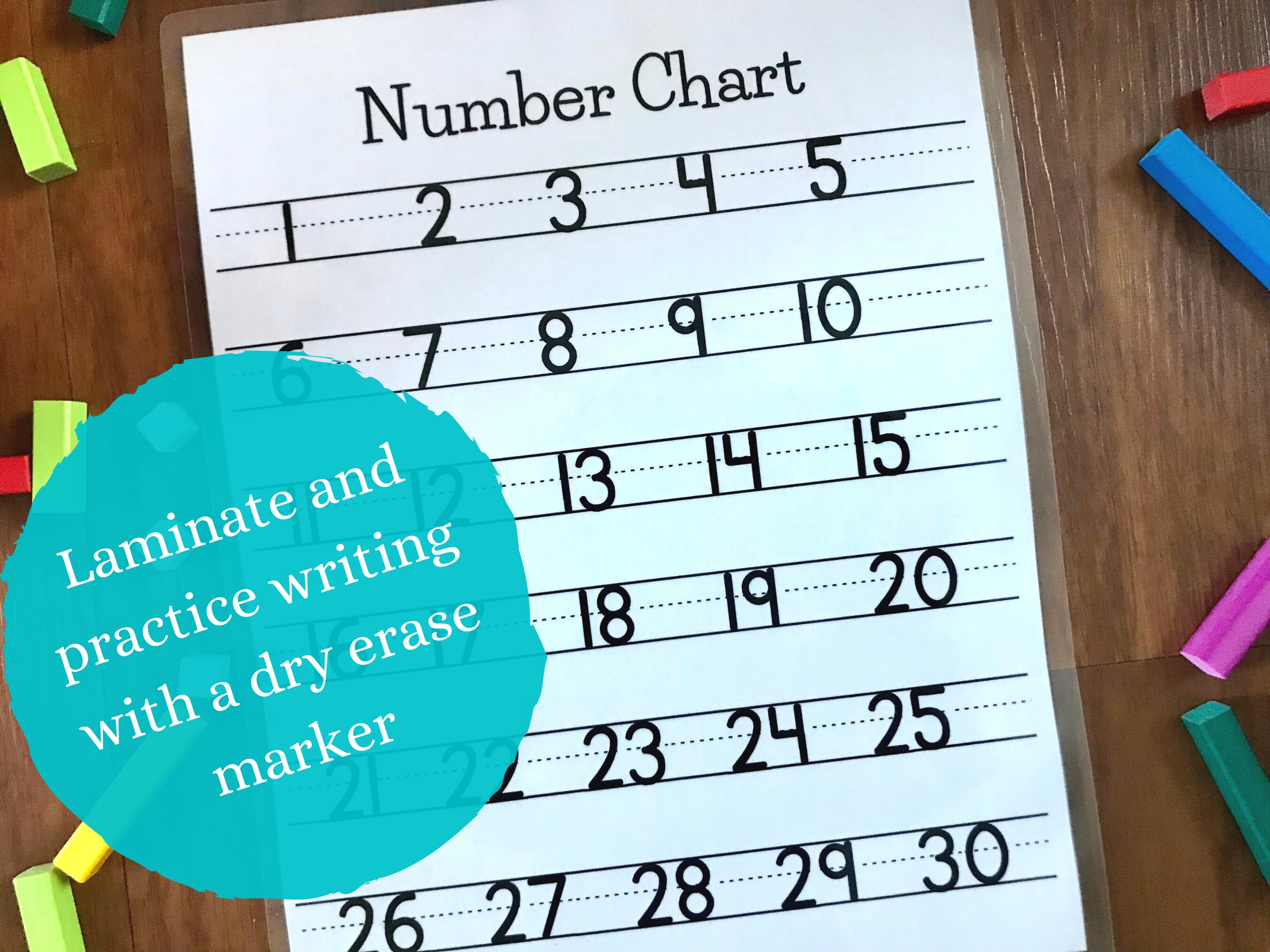 Printable Number Chart / Kindergartener Learning Numbers /learning to ...