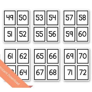 Numbers 1-100 Flashcards / Homeschool Printable Counting / Counting ...