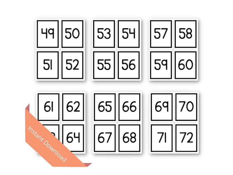 Numbers 1-100 Flashcards / Homeschool Printable Counting / Counting ...