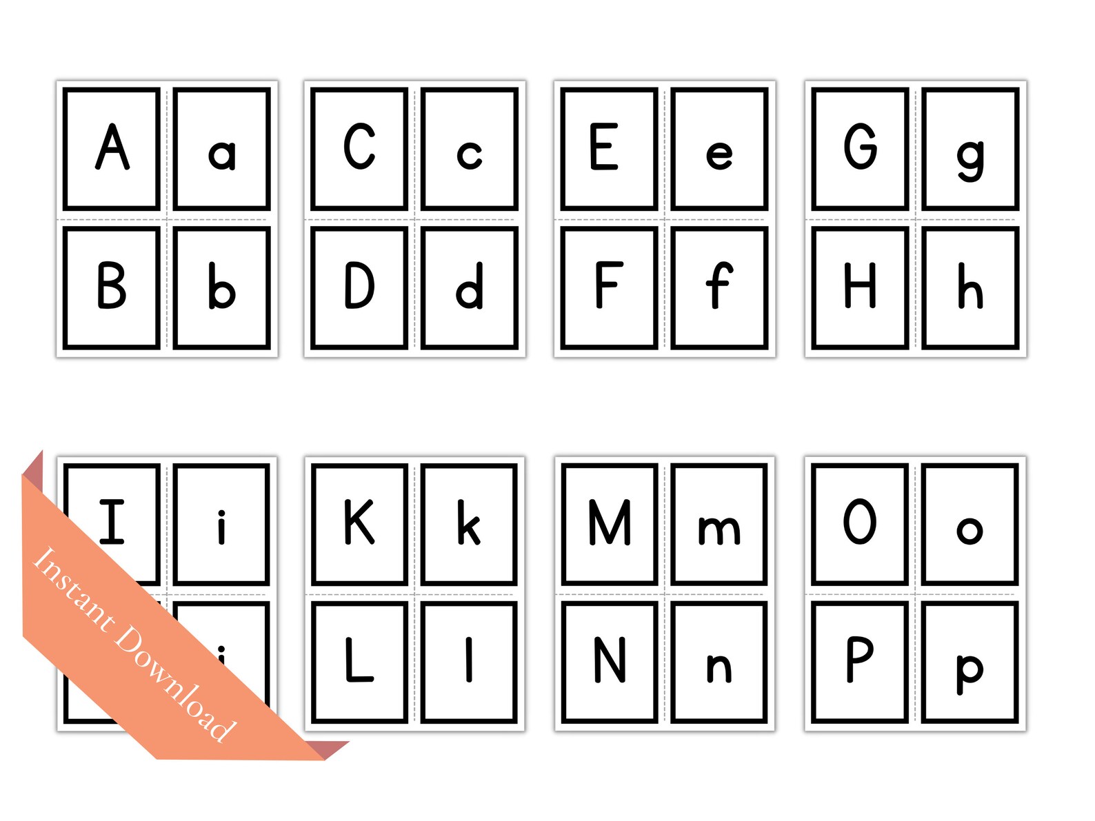 Printable ABC Flashcards - Uppercase Flashcards - Lowercase Flashcards ...