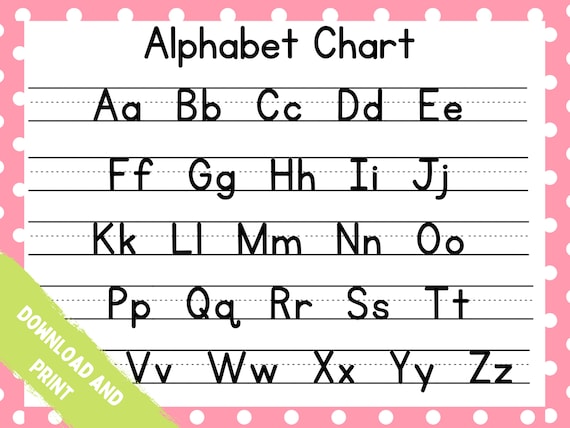 Printable Manuscript Alphabet Chart