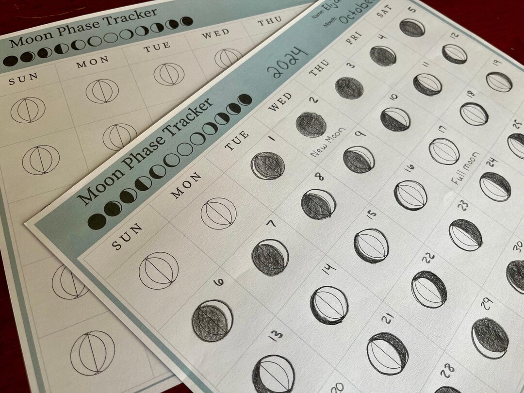Moon Phase Tracker, Moon Calendar Worksheet, Moon Journal, Science ...