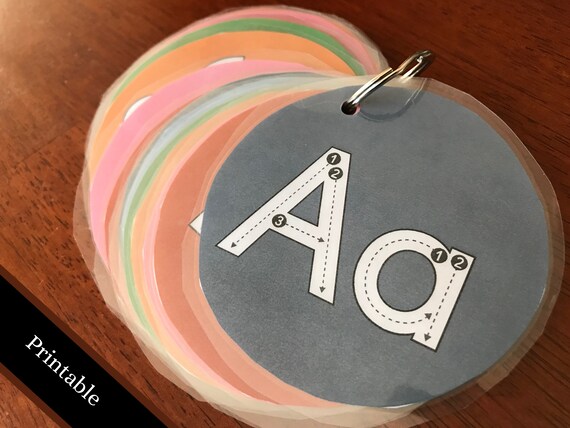 Letter Tracing Keychain / Printable Letter Flashcards / Learn | Etsy