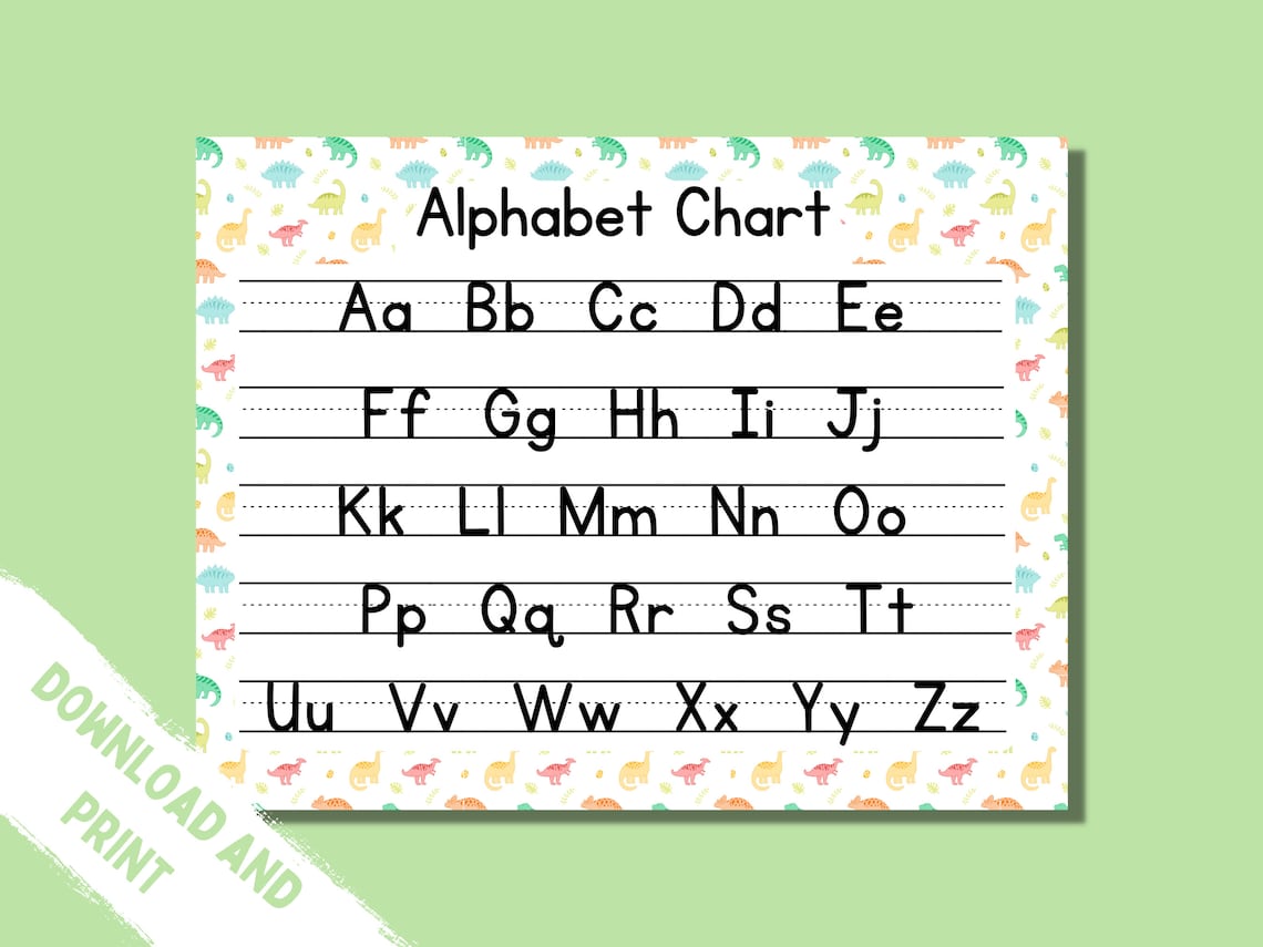 Dinosaur Alphabet Chart / Printable ABC Chart / Alphabet Chart ...