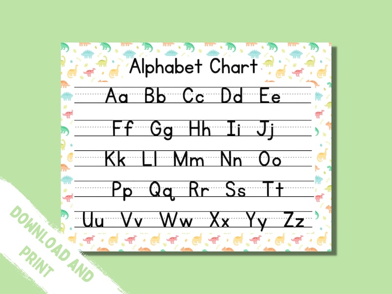 Dinosaur Alphabet Chart / Printable ABC Chart / Alphabet Chart ...
